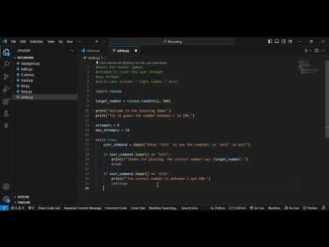 Loops in Python - Guess the Number using While loop - Part 3 - YouTube