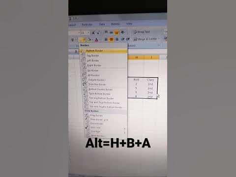 Shortcut key for all border in Excel - YouTube