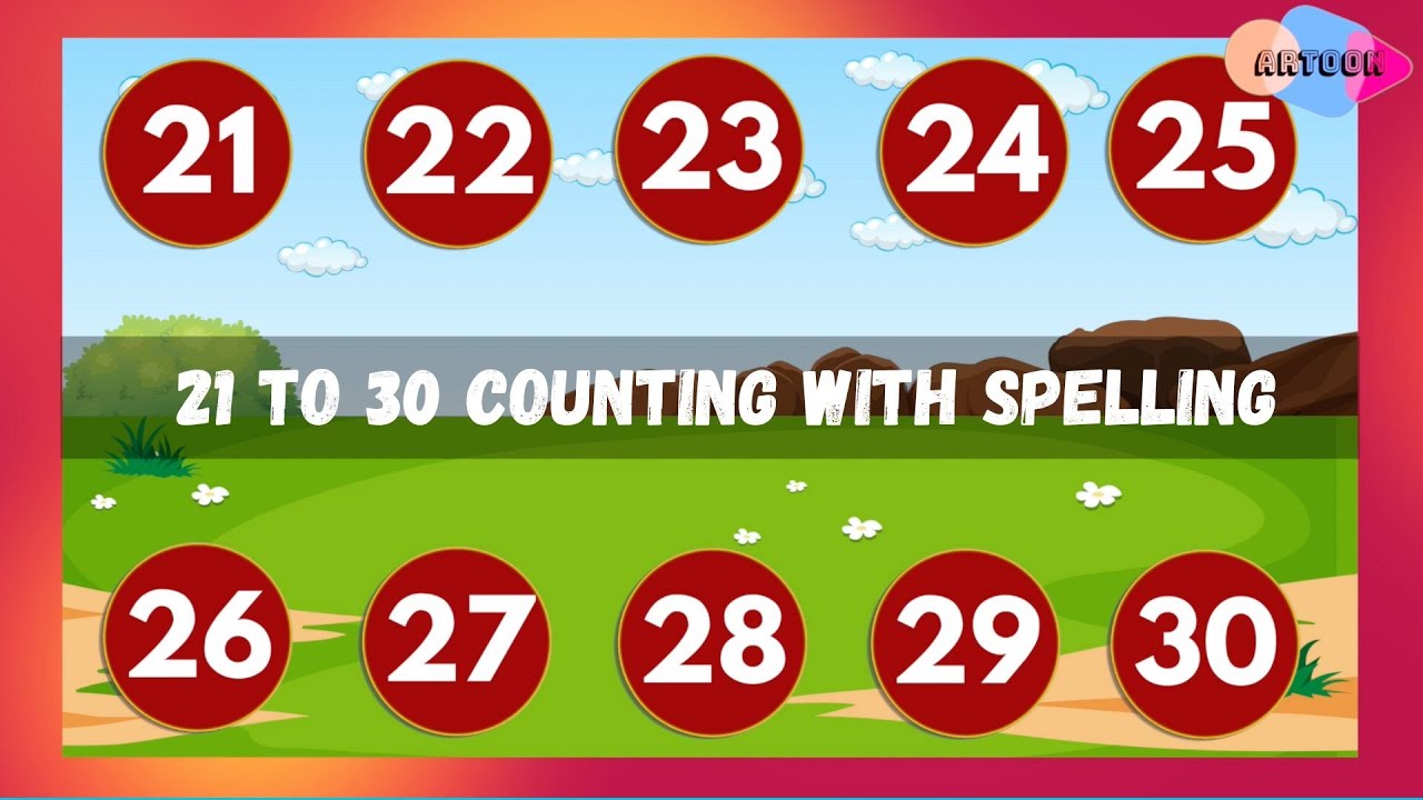 21 to 30 Counting with Spelling for children | one to Twenty | Artoon ...