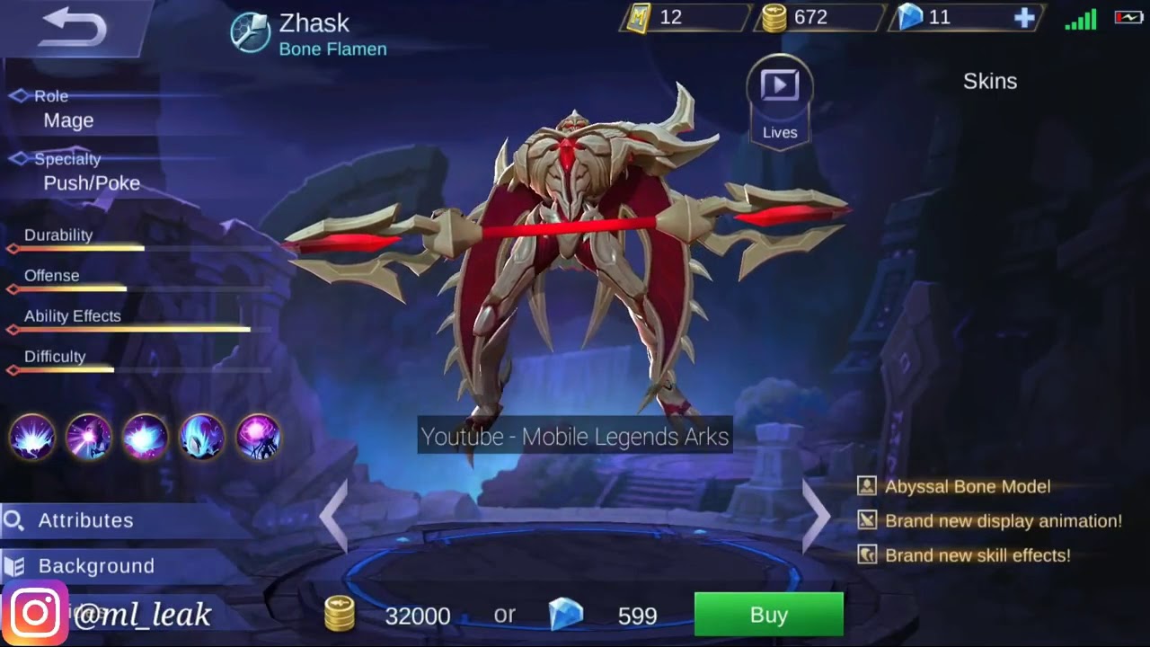 New Skin Zhask Epic Mobile Legend - YouTube