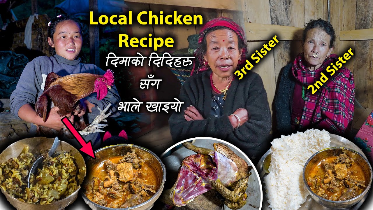 Local Chicken Dish & Soup cooking eating with guest || Dinner together ...