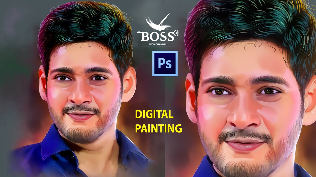 Digital painting photoshop | BOSS KEY - YouTube