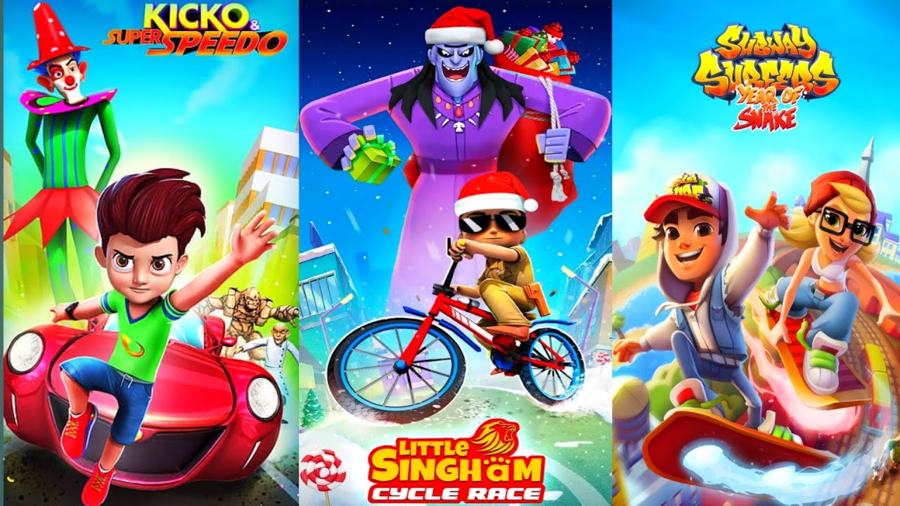 Little Singham 🆚 Kicko And Super Speedo 🆚 Subway Surfers Gameplay 🎮 ...