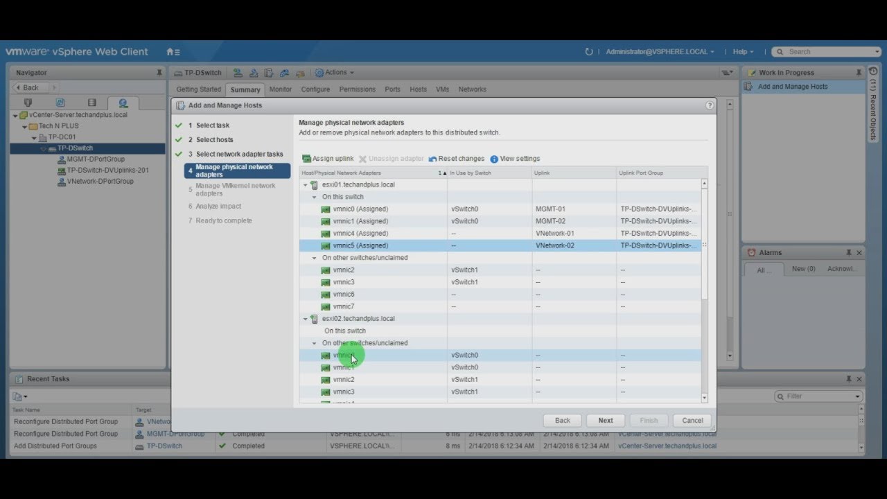 VMware vSphere 6.5 Partie 10 – Commutateur Distribué (vNetwork Distributed Switch) - YouTube