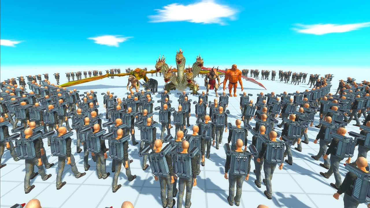 100 humans vs fantasy animal revolt battle simulator - YouTube