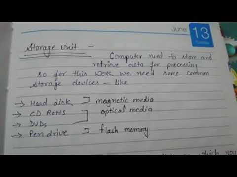 Class-11( storage unit hard disk) - YouTube
