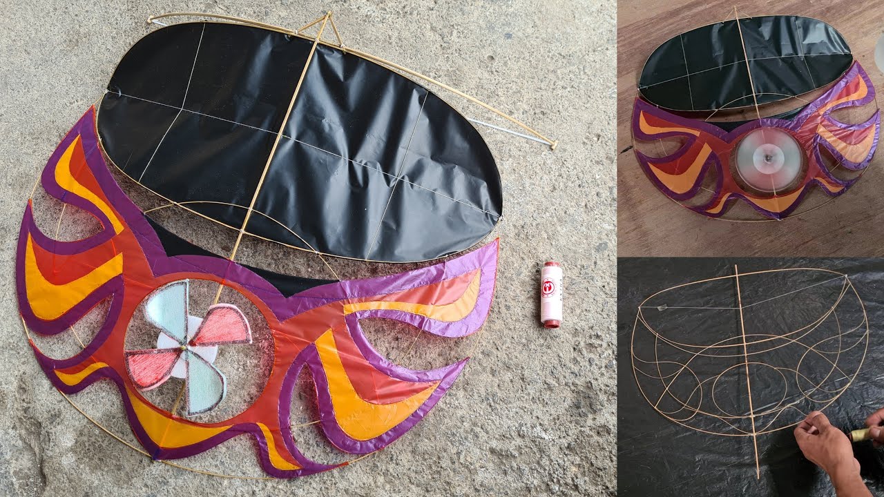 Tutorial membuat layangan gapangan ram raman turbo mini 50cm - YouTube