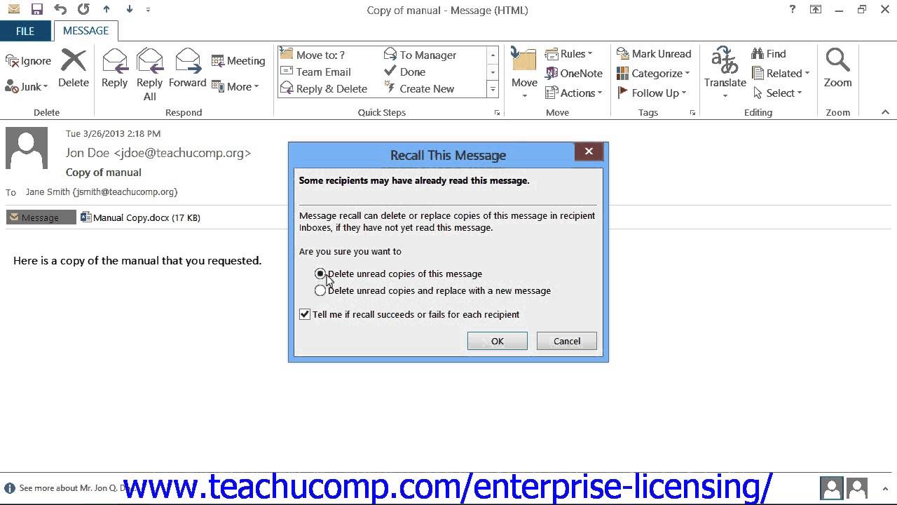 Microsoft Office Outlook Tutorial The Sent Items Folder 4.3 Employee ...