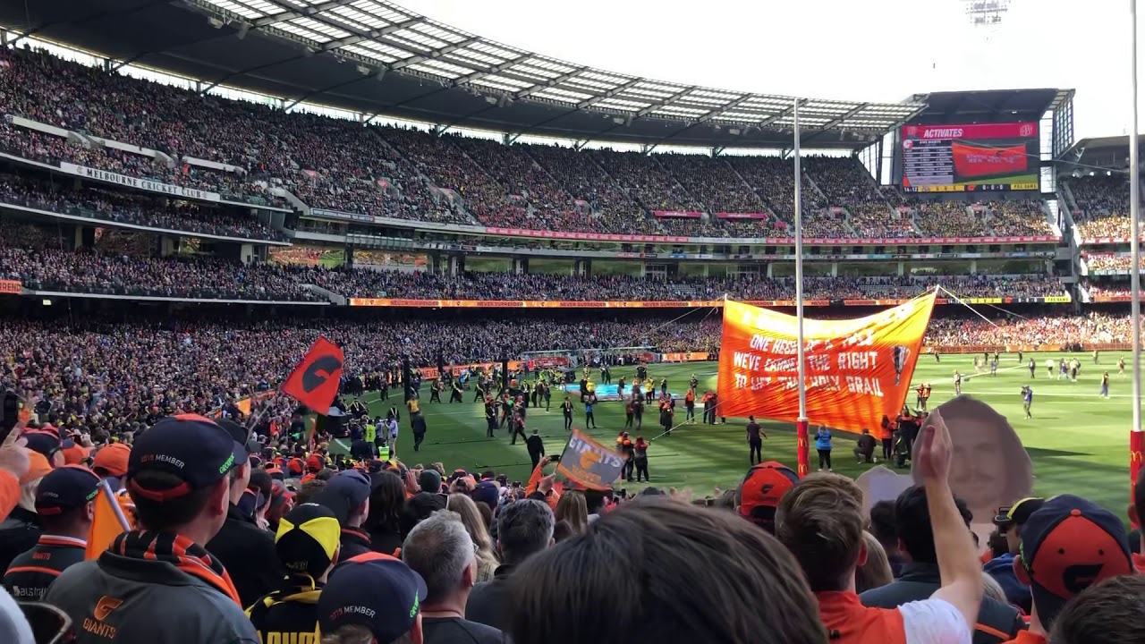 GWS Giants Running Out AFL Grand Final 2019 - YouTube