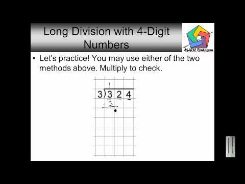 4th Grade Long Division with 4 Digit Numbers - YouTube