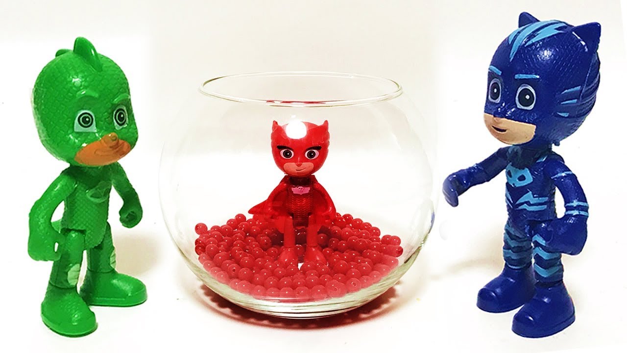 Learn Colors With PJ Masks Toys and Colorful Beads Water Tank #PJMasks ...