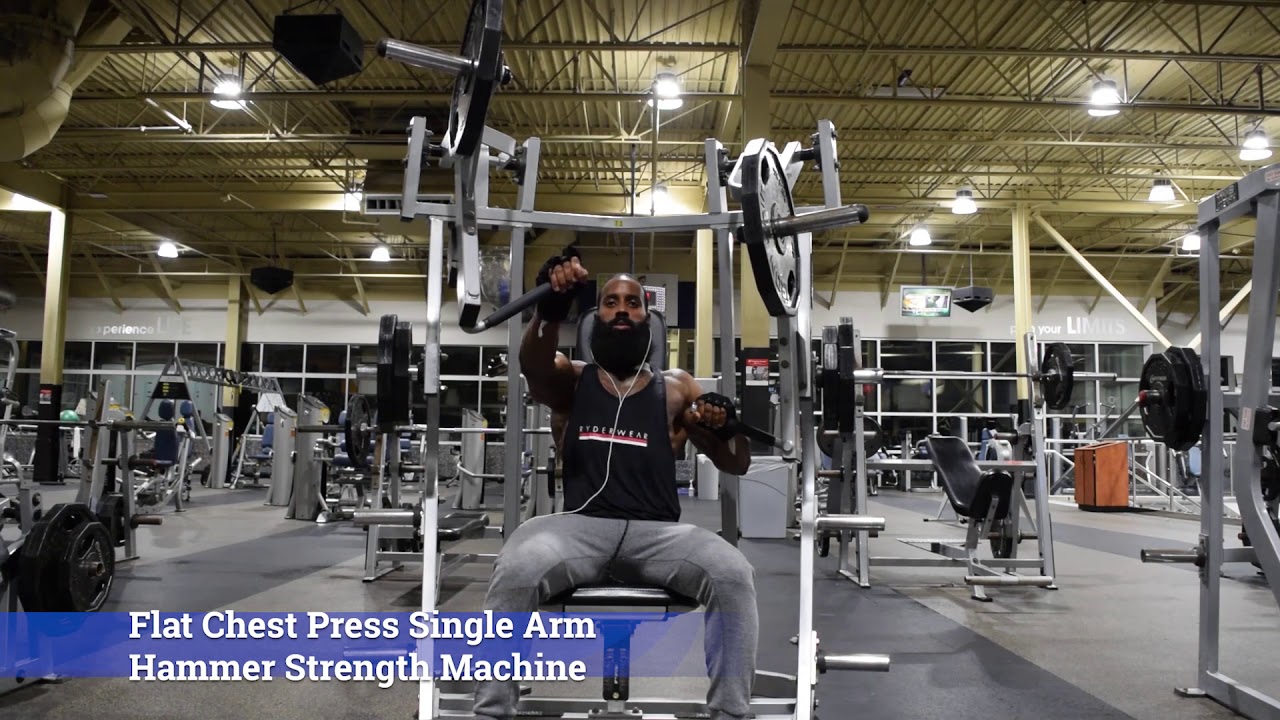 Flat Chest Press Single Arm Hammer Strength Machine - YouTube