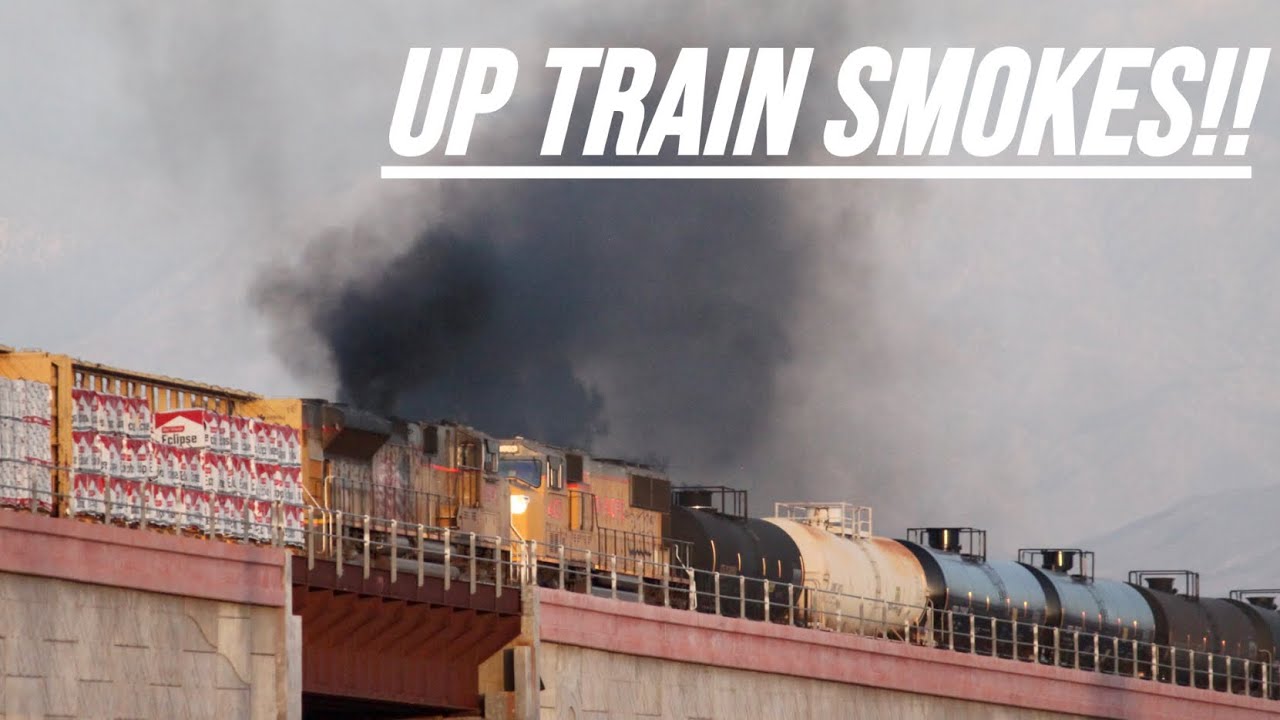 [HD] Union Pacific SD70ACe DPU *ON FIRE/SMOKING* | West Colton Diamond ...