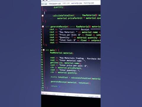 raw materials c++ #code #codemasters #coders #coderstokyo #coding #codinglife #codingninja - YouTube