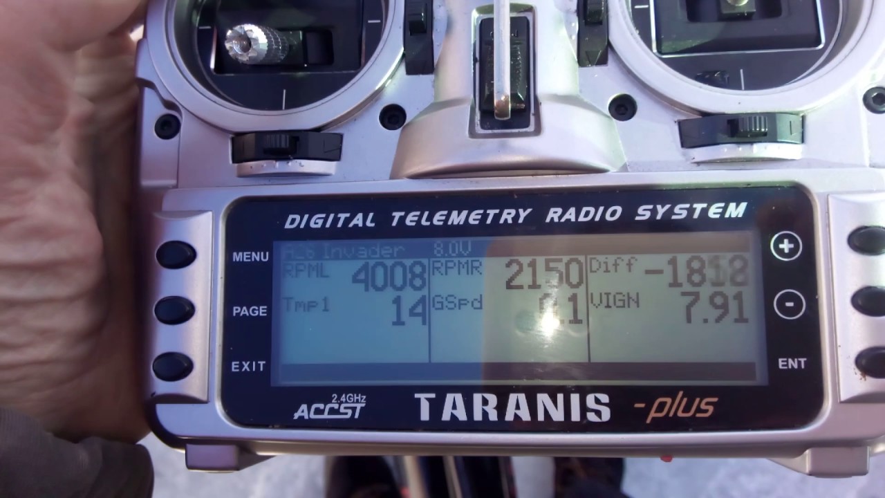 Telemtri for taranis with 2xrpm for twin engine - YouTube