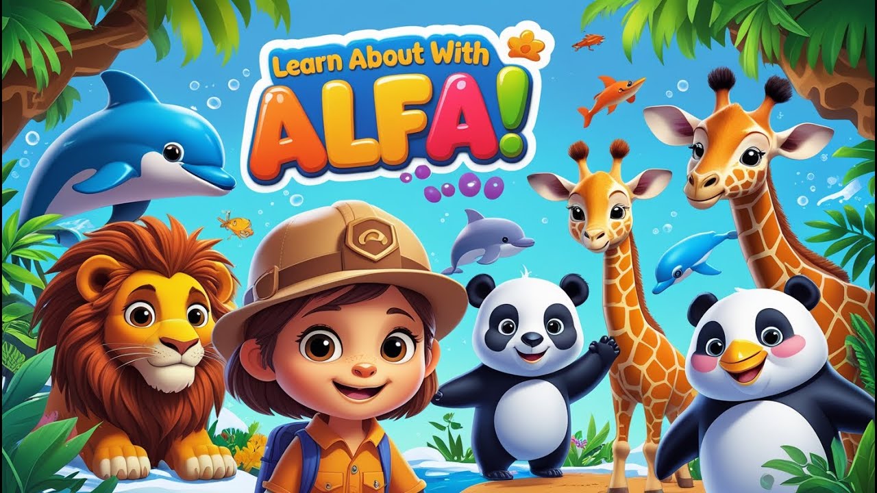 🐾 ¡Aprende los Animales con Alfa! 🦁🐼🐧 | Video Educativo para Niños 🎥🌍 ...