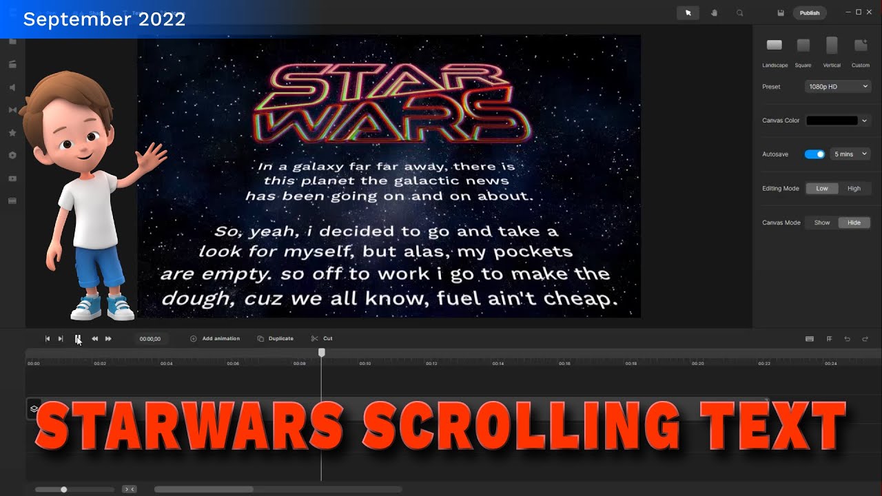 STARWARS scrolling text tutorial for Create Studio Pro - YouTube
