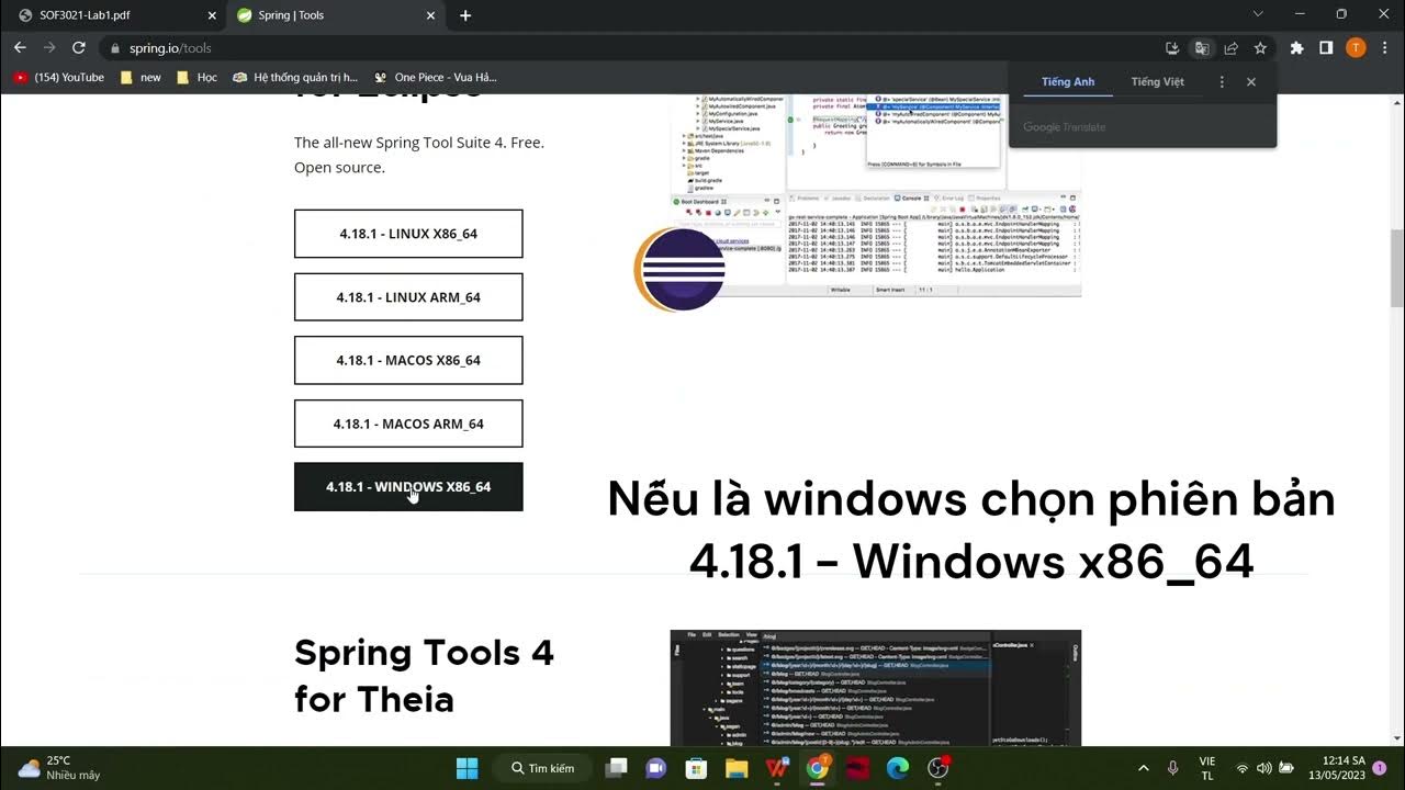 Hướng dẫn cài đặt Spring Tool Suite (STS) - YouTube