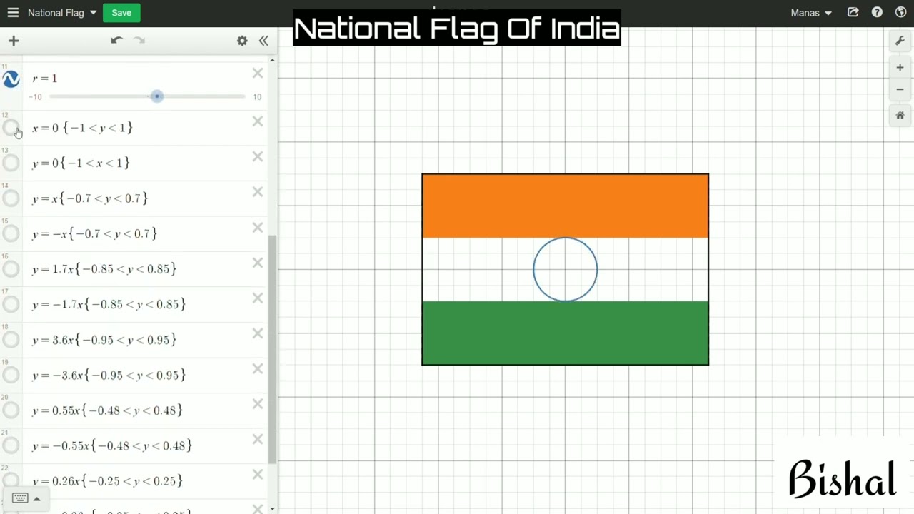 "The Indian National Flag" By Graph Plotting Using Desmos. #republicday ...