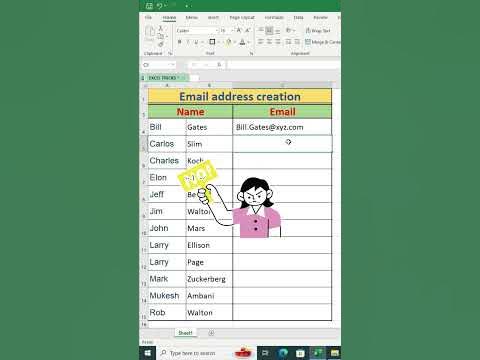 Email address Creation in Excel #shorts #excel #exceltricks - YouTube