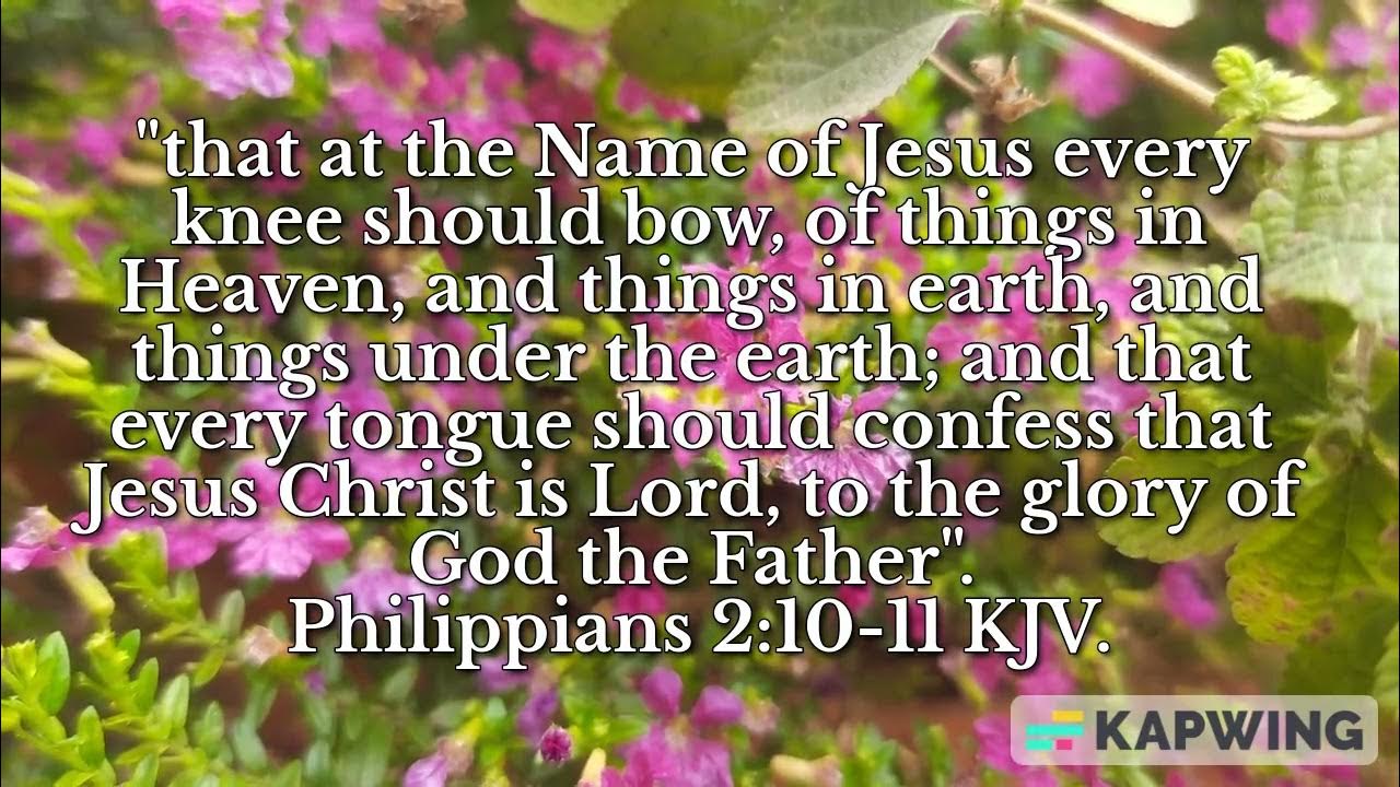 At the Name of Jesus, every knee shall bow. Philippians 2:10-11, KJV ...