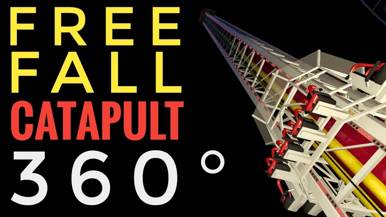 360° Freefall catapult Drop Tower POV VR roller coaster 360도 자이로드롭 ...