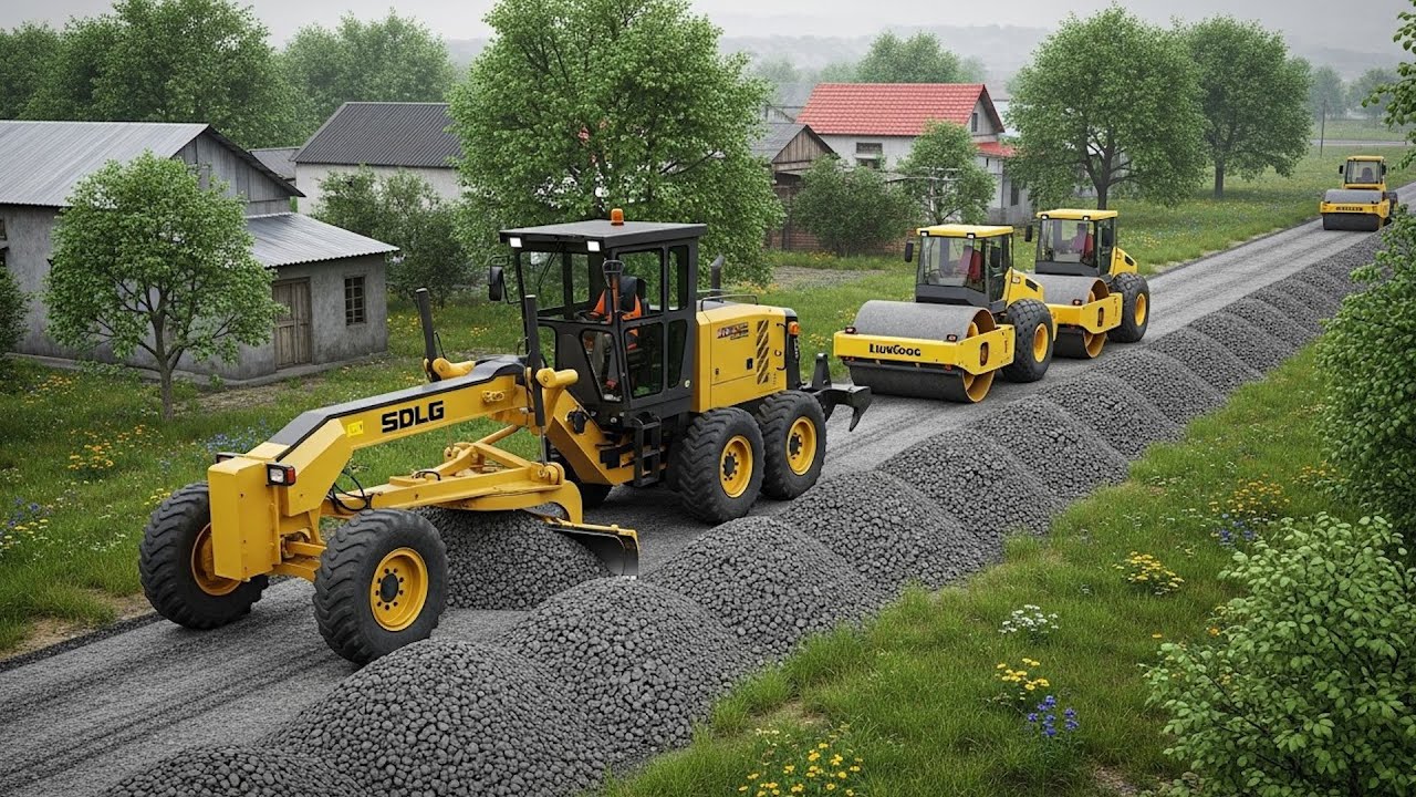 How to Use Powerful SDLG-G9190F Motor Grader Machines Leveling Gravel ...