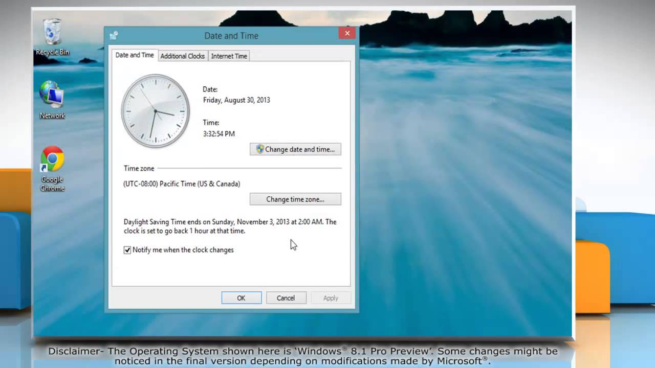 How to change the date format in the taskbar on Windows® 8.1 PC - YouTube