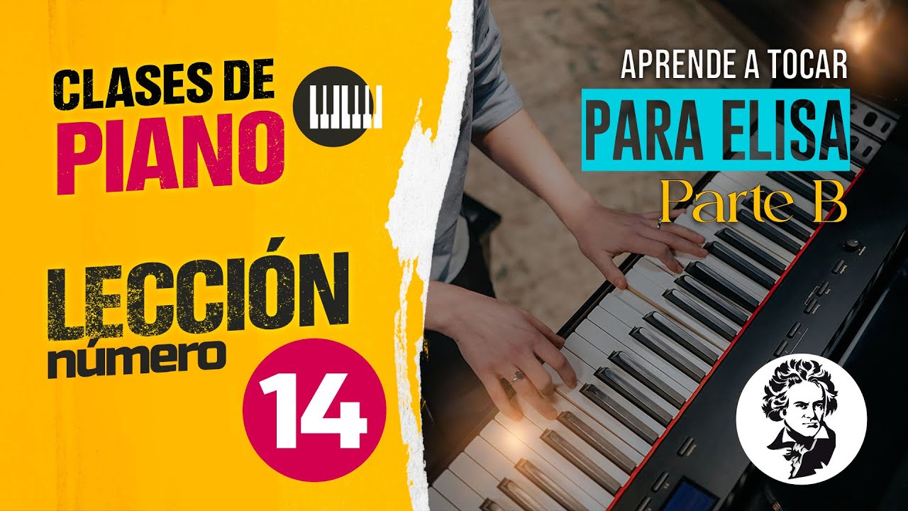 Lección 14 PIANO - Cómo Tocar PARA ELISA - FÜR ELISE (PARTE B ...