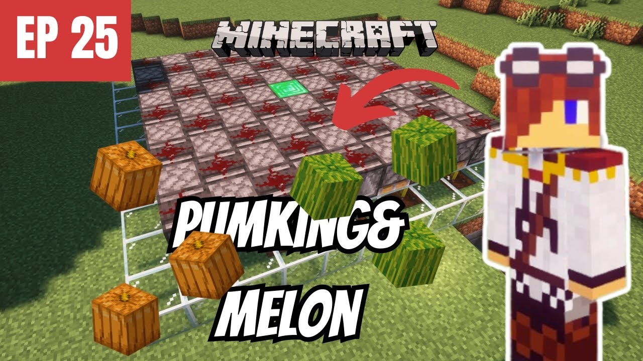 EP 25| I BUILD SIMPLE PUMKING & MELON FARM |MINECRAFT| - YouTube