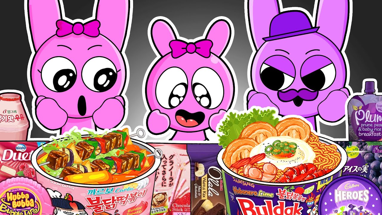 ASMR | Pinki Family Horror Versions Convenience Store Food Mukbang ...