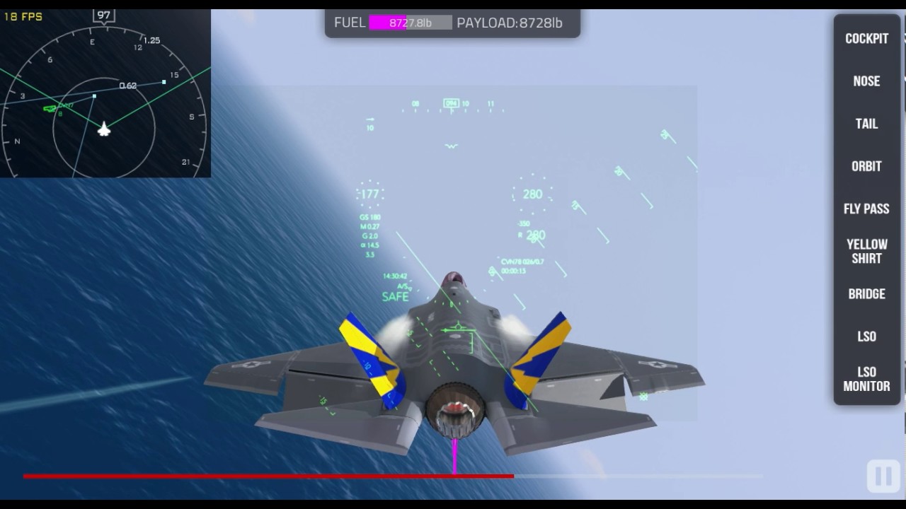 F35C tight turn and touchdown - YouTube