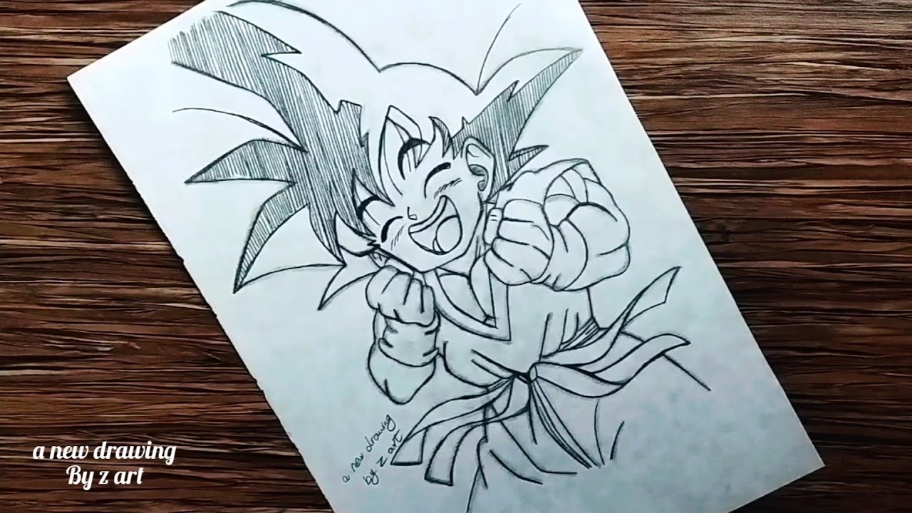 how to draw goku art simple | easy step by step | anime drawing ...