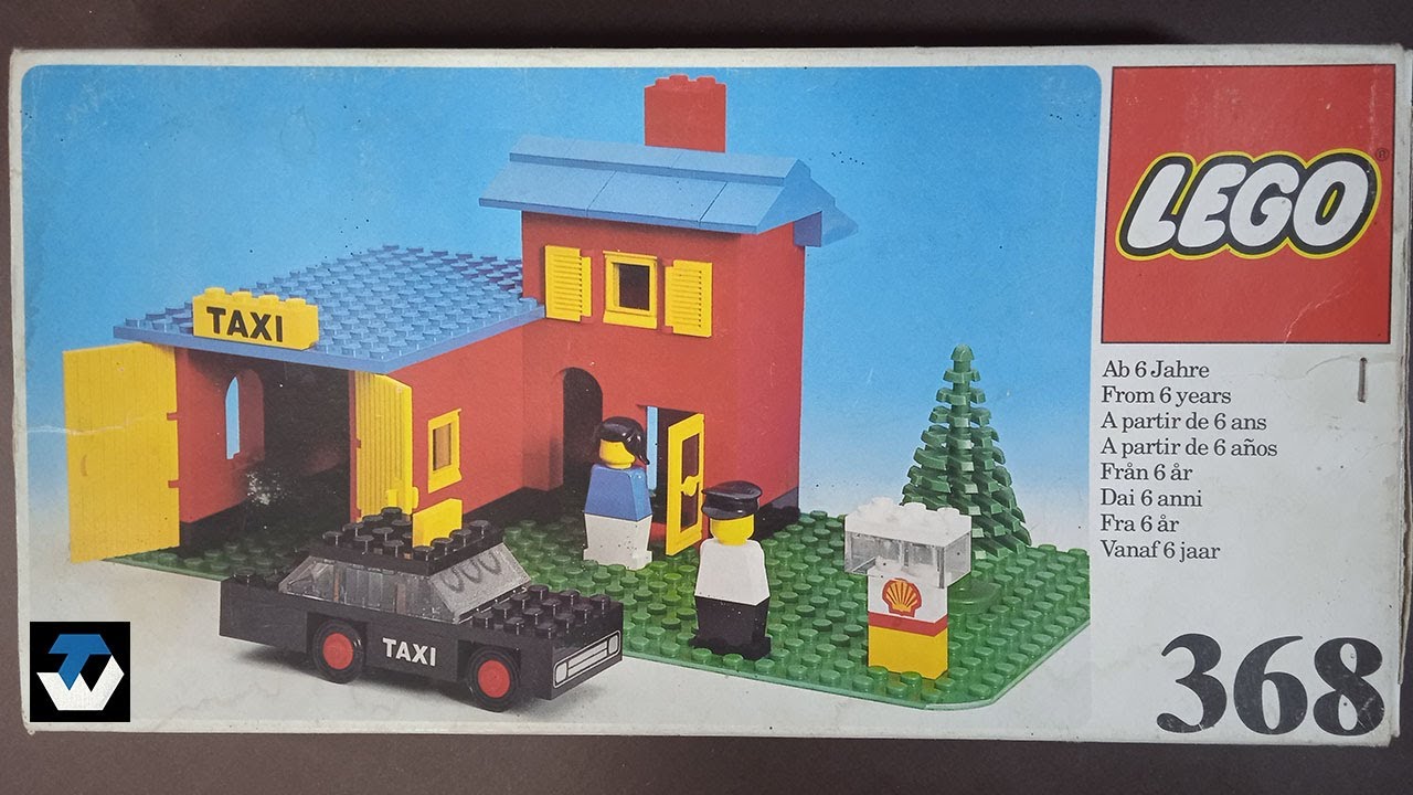 Classic/retro Lego set 368 House Garage with Taxi review & speed build ...
