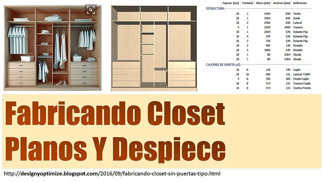 Fabricando Closet Sin Puertas Tipo Vestier Planos - YouTube