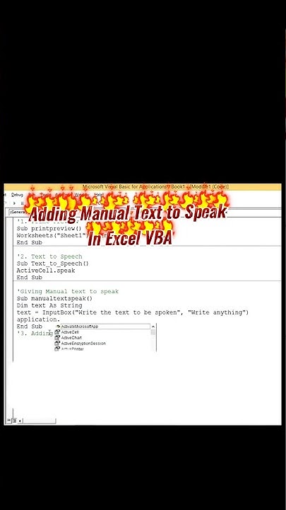 Text to speech on Excel VBA - YouTube