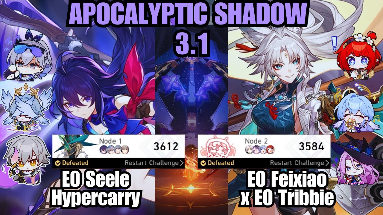 E0 Seele Hypercarry & E0 Feixiao x E0 Tribbie HSR Apoc | Apocalyptic ...