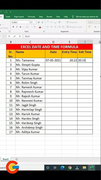 How to Insert Current Date and Time in Excel | Excel Shortcut | #shorts - YouTube