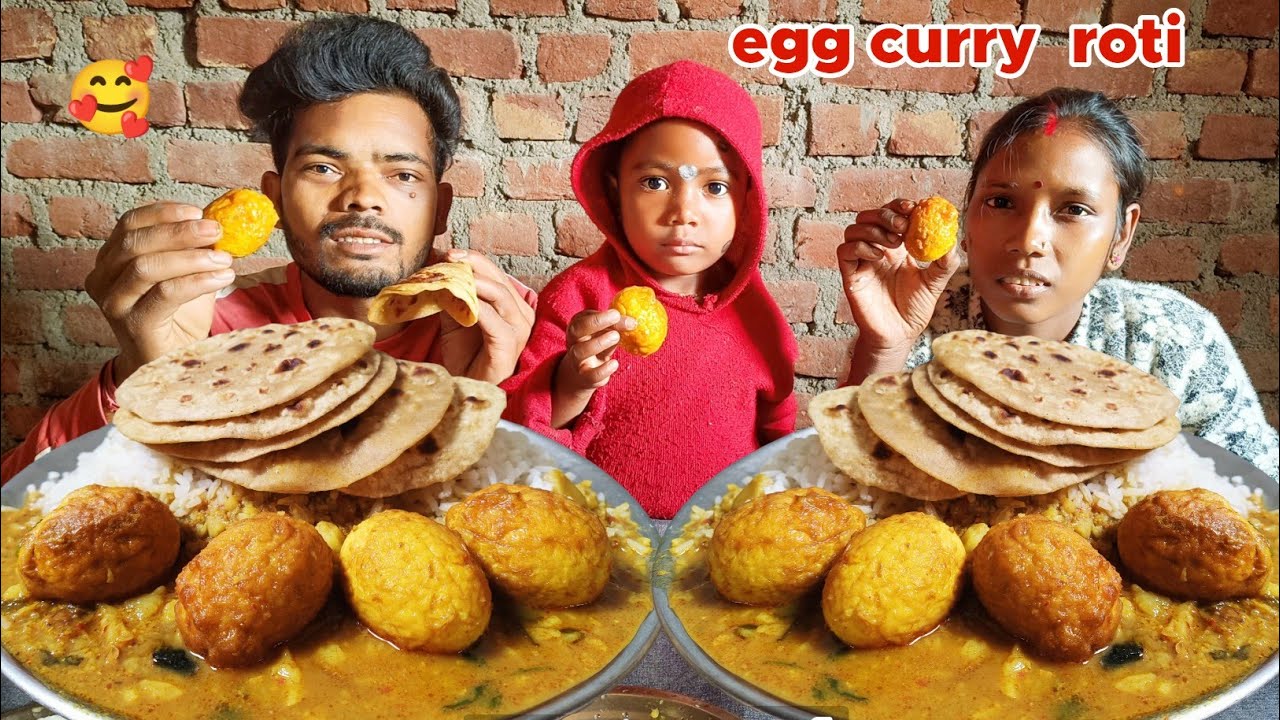 Roti egg curry rice eating challenge | jh eating show asmr mukbang ...