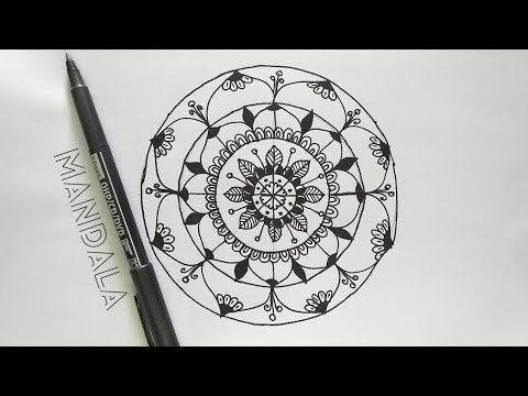 How To Draw A Easy Mandala To Color | Mandala Flower For Beginners