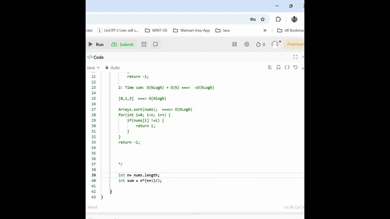 Leetcode 268 Missing Number Dsa Questions Array Easy Level
