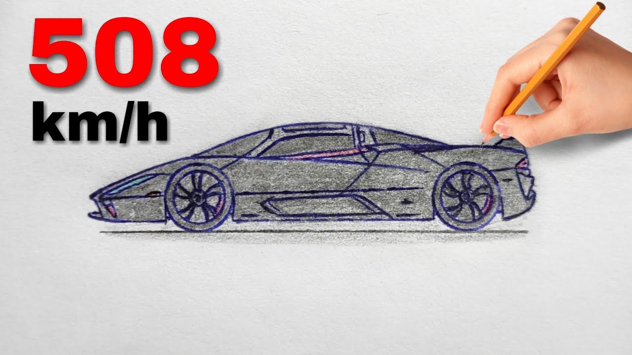 THE FASTEST CAR in the WORLD! 508 km/h! HOW to DRAW a SSC TUATARA - YouTube