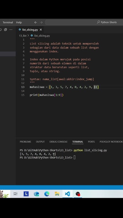 List Slicing Di Python Dreaviam Coding Programming Python Youtube