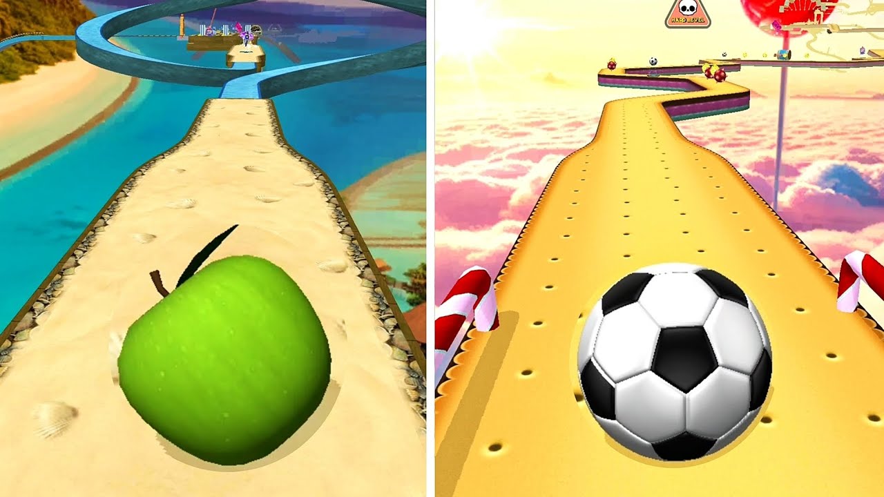 Apple Ball VS Soccer Football Ball PUT ON! BIG UPDATE Funny Race ...