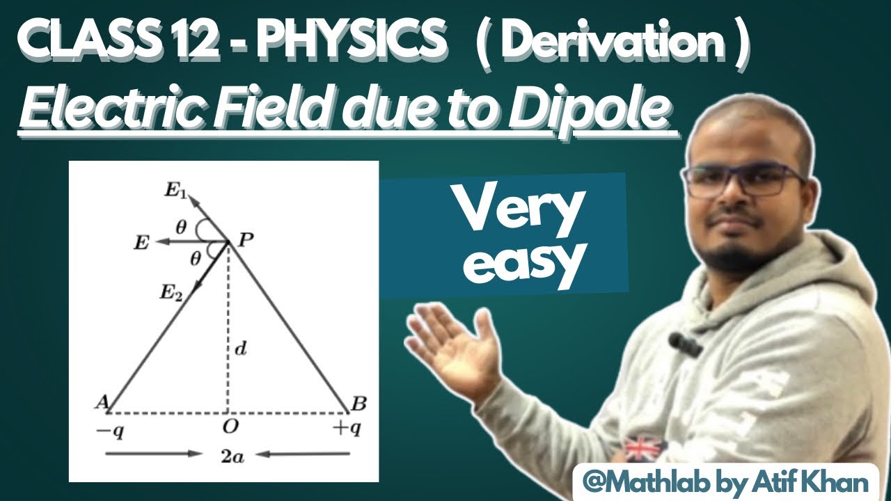 dipole derivation class 12 | dipole derivation | electric field due to ...