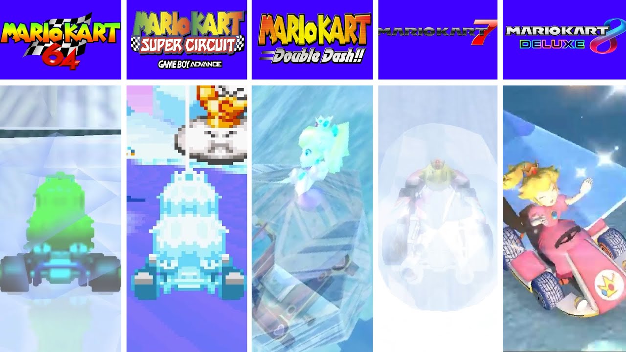 Evolution of Frozen peach in Mario Kart Games (1992-2024) - YouTube