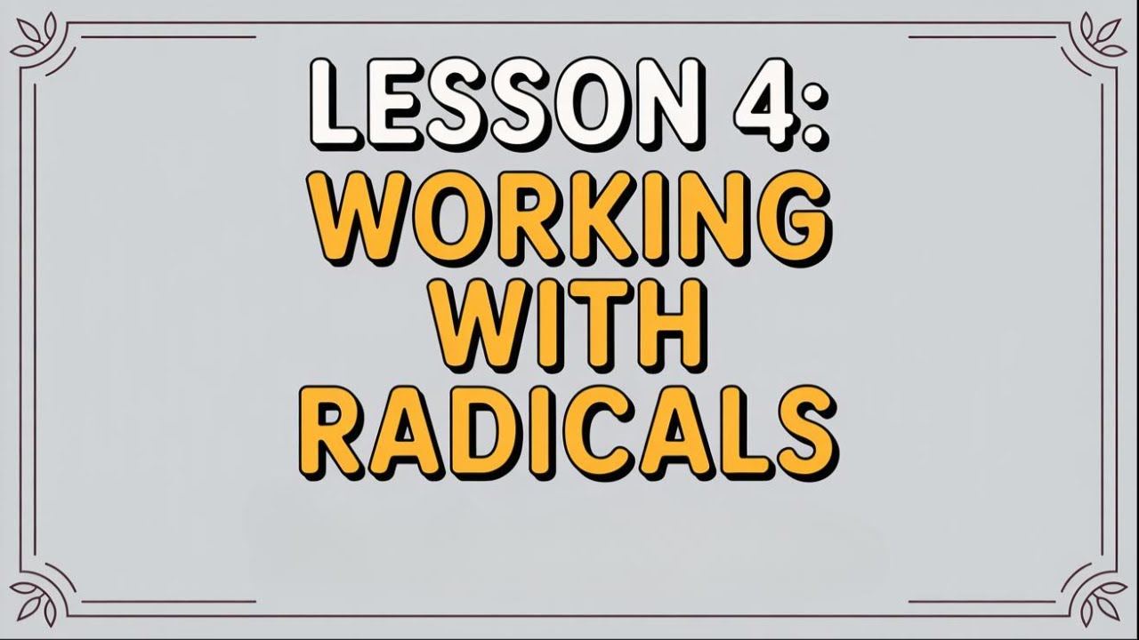 MCR3U Grade 11 Functions - Lesson 4: 1.4 Working with Radicals - YouTube