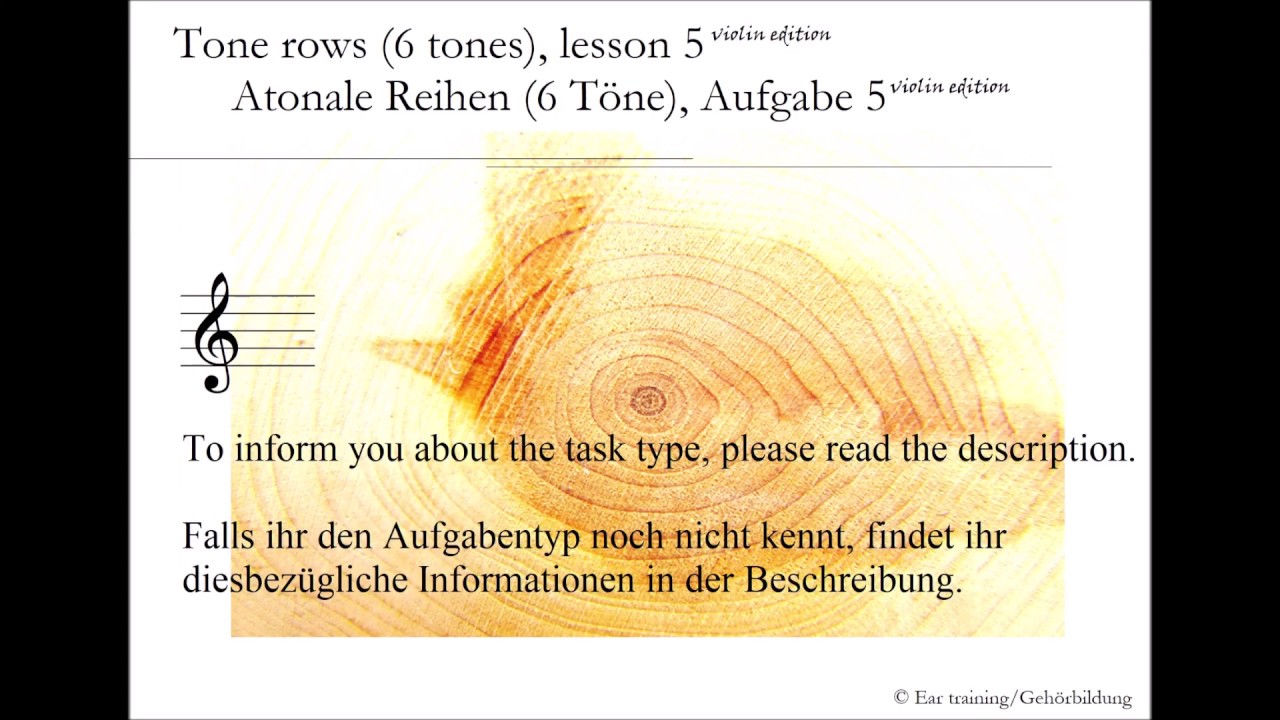 Tone rows (6 tones), lesson 5_violin edition | Ear training ...