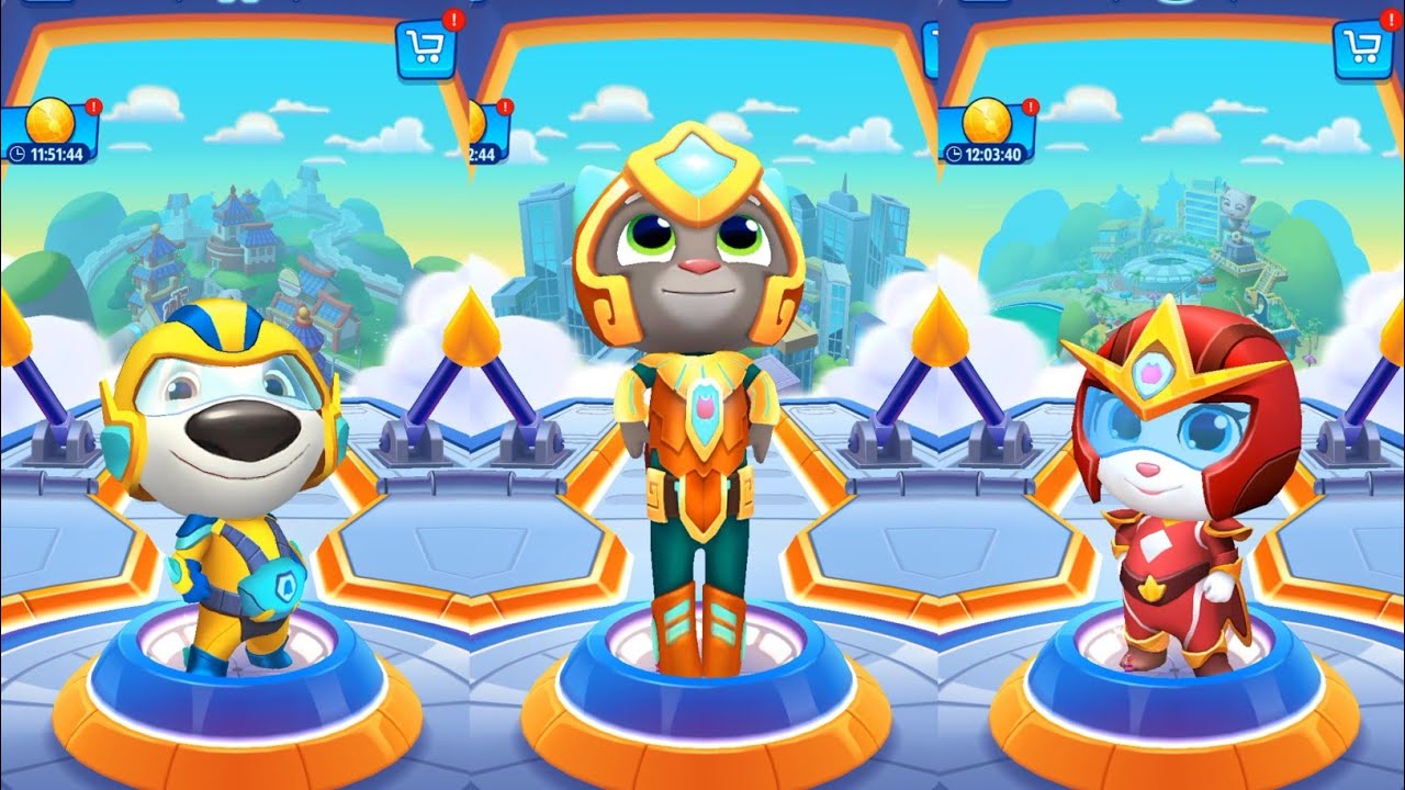 Talking Tom Hero Dash - Hero Tom, Hero Angela, Hero Hank Android iOS Gameplay - YouTube