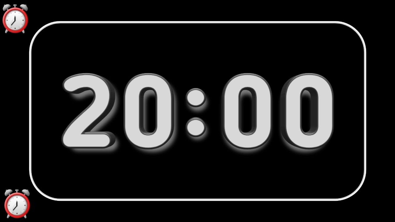20 MINUTE TIMER & ALARM | COUNTDOWN | 20 MIN - YouTube